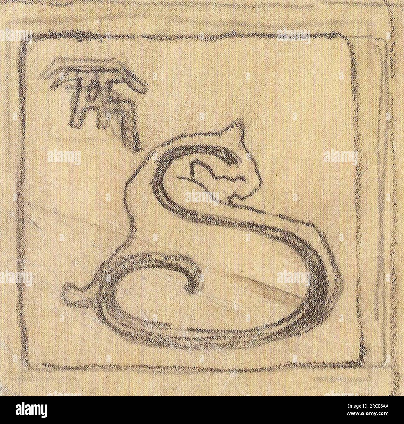 Cat Monogram by Theophile Steinlen Stock Photo - Alamy