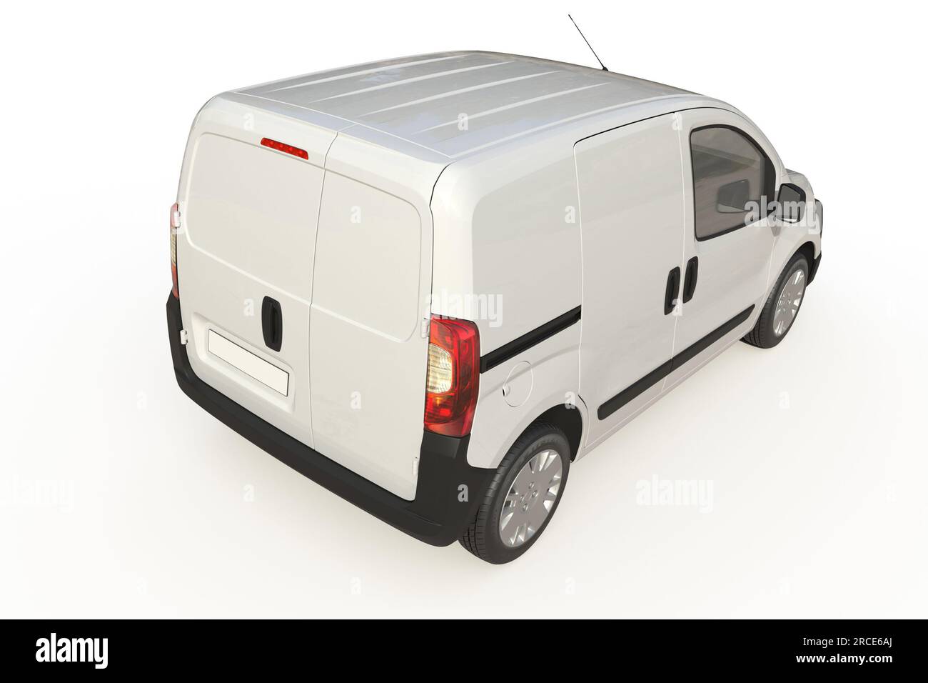 White van on a white background Stock Photo - Alamy