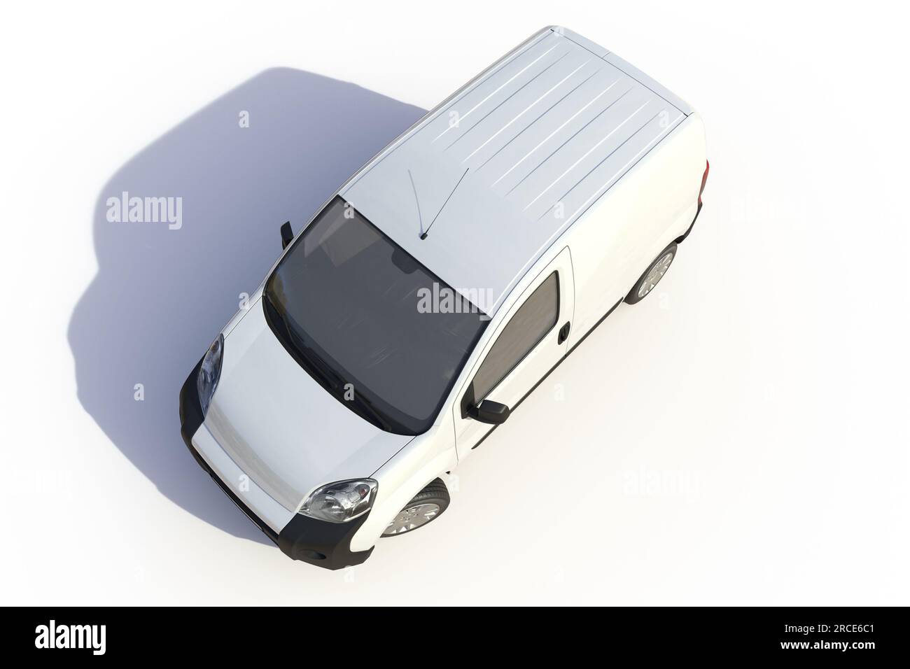 White van on a white background Stock Photo - Alamy