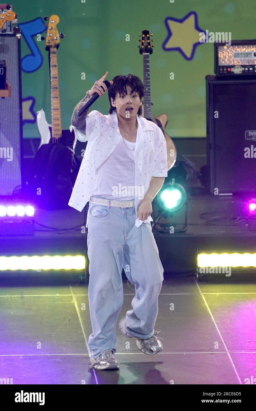 New York, NY, USA. 14th July, 2023. Jung Kook on stage for Good Morning ...