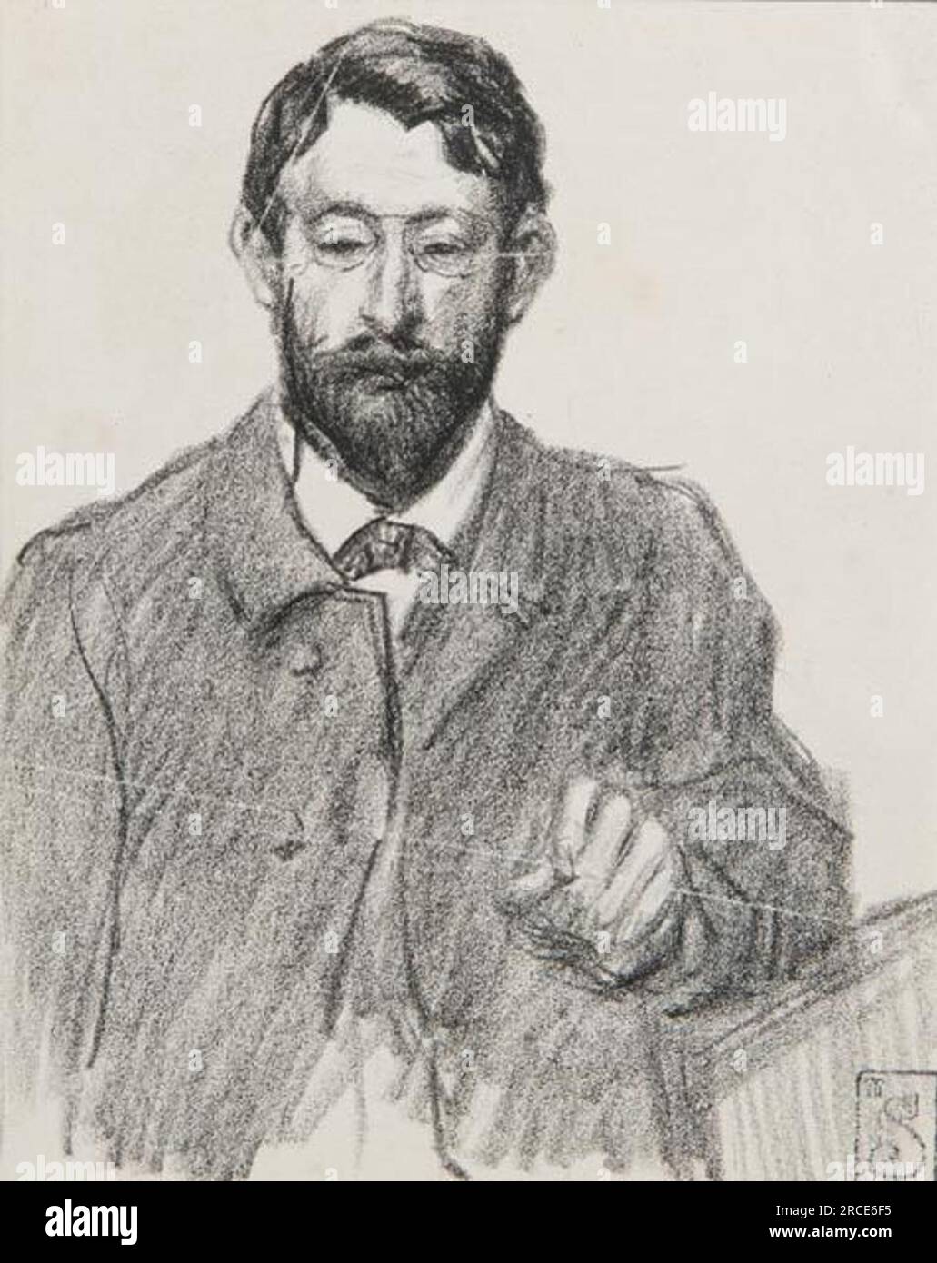 Henri Riviere portrait by Theophile Steinlen Stock Photo - Alamy