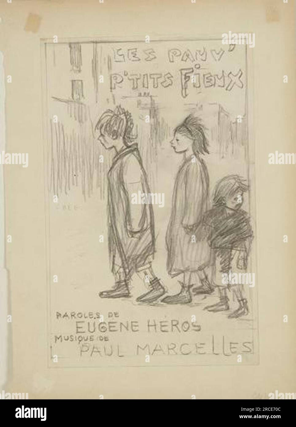 Les Pauv- Petits Fieux by Theophile Steinlen Stock Photo - Alamy