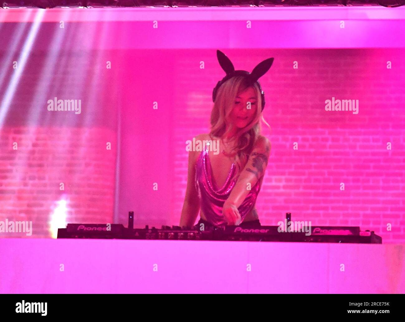 DJ POPTRT performs on day 7 of Festival d'été de Québec on July 12 ...