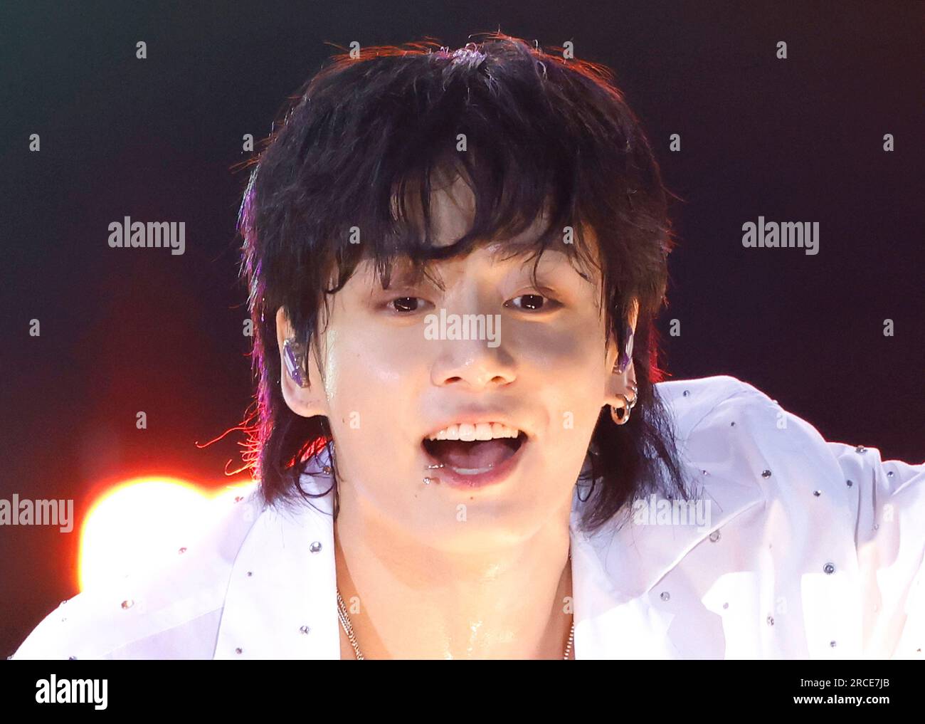 New York, United States. 14th July, 2023. Jung Kook of BTS performs on ...