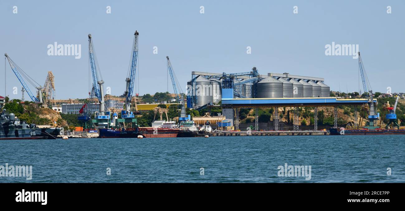 Sevastopol Crimea July 3 2019 Grain Terminal With Capacity Of 170 Thousand Tons And Dock