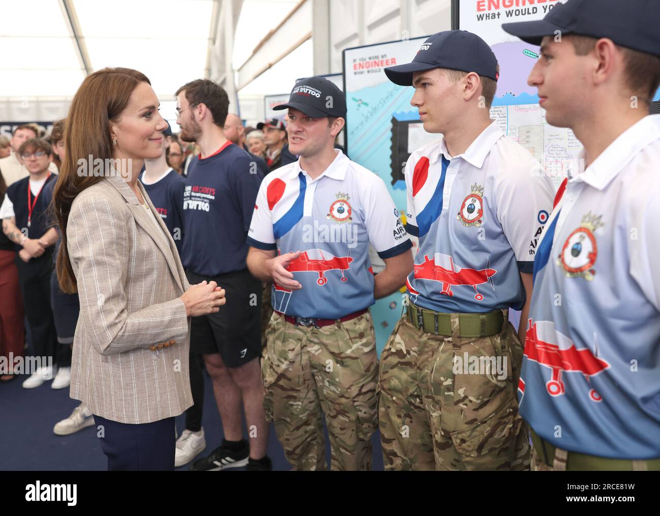 The Princess of Wales meeting Cadets during a visit to the Royal ...