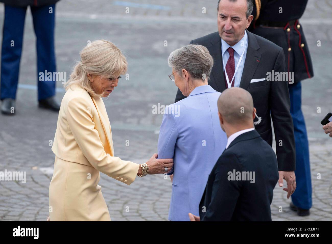 Paris, France, July 14, 2023. French Prime Minister Elisabeth Borne and ...