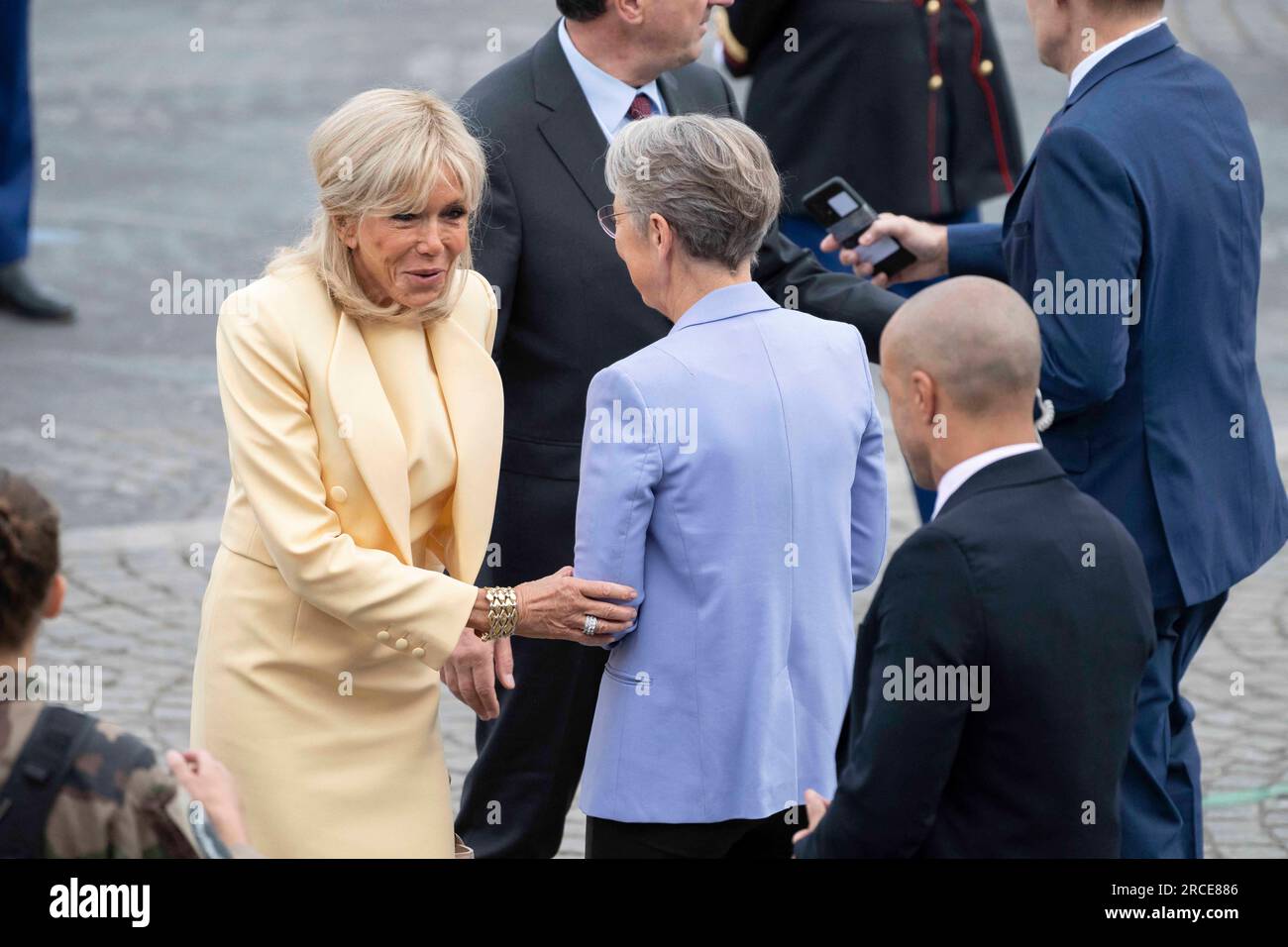 Paris, France, July 14, 2023. French Prime Minister Elisabeth Borne and ...