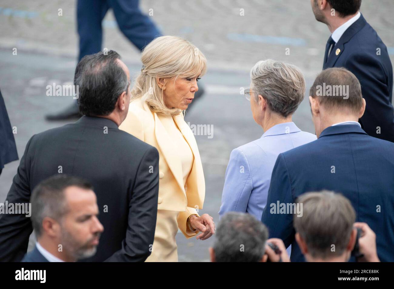 Paris, France, July 14, 2023. French Prime Minister Elisabeth Borne and ...