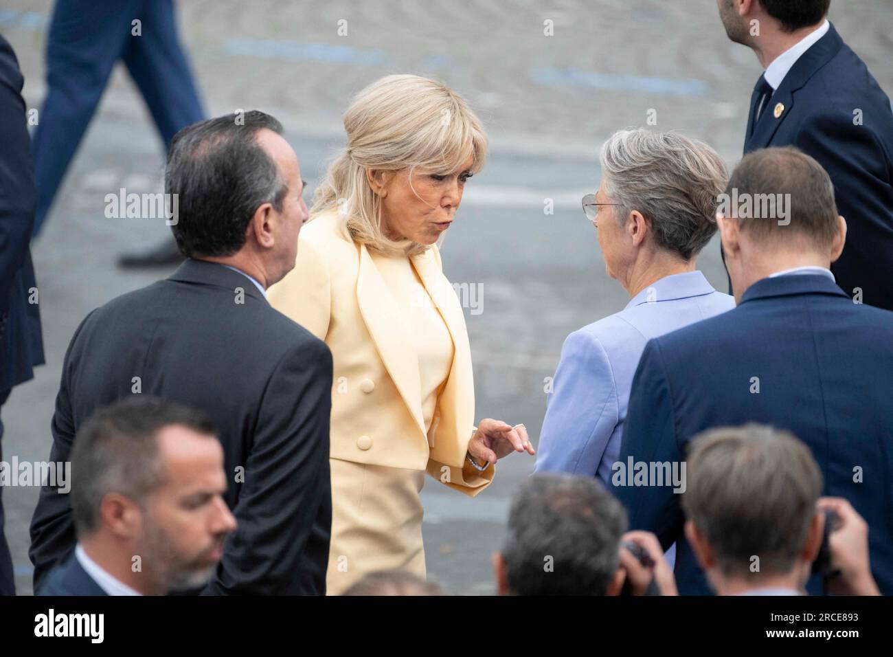 Paris, France, July 14, 2023. French Prime Minister Elisabeth Borne and ...
