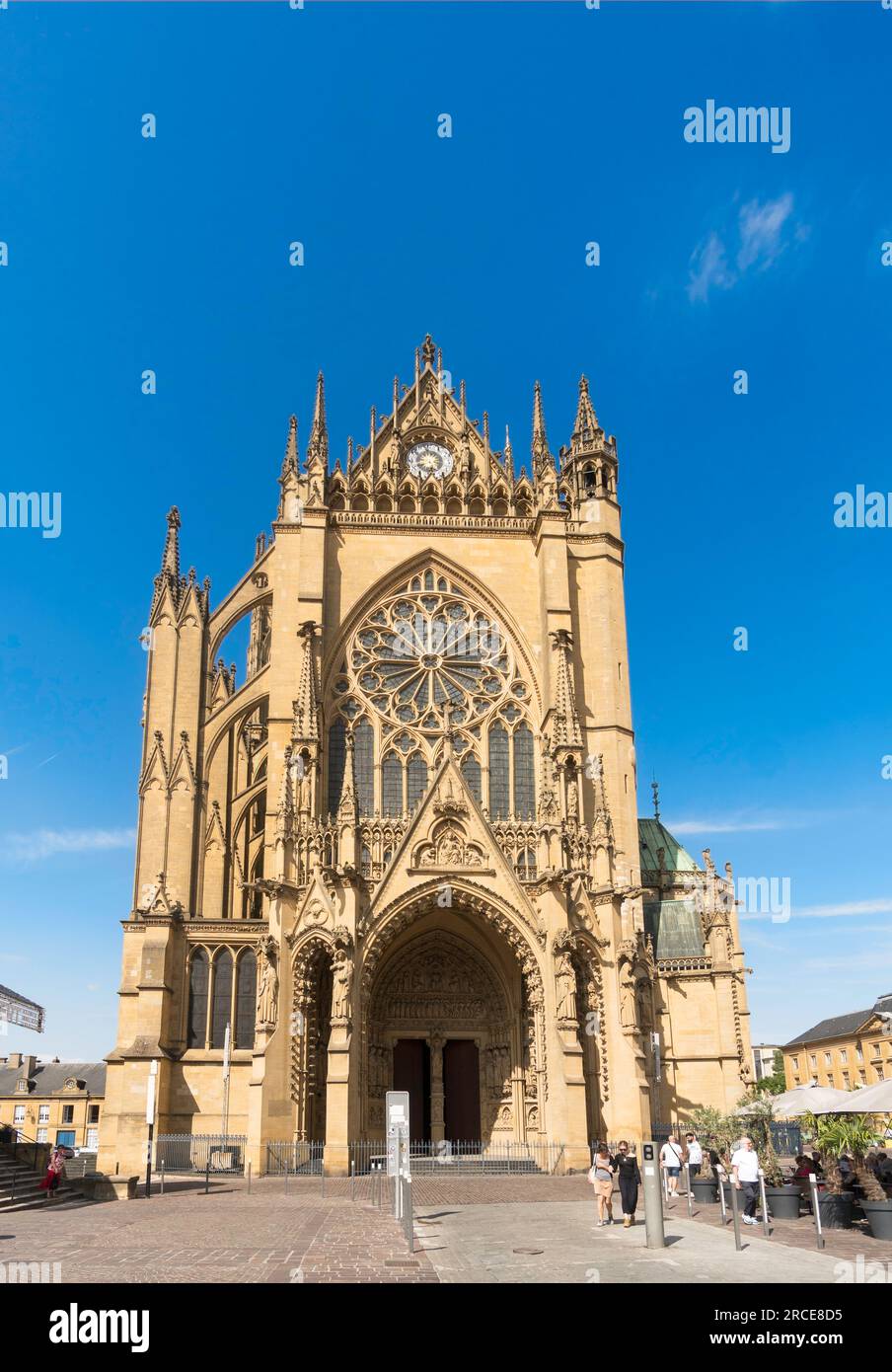The west façade of Metz Cathedral of Saint Stephen, France, Europe ...