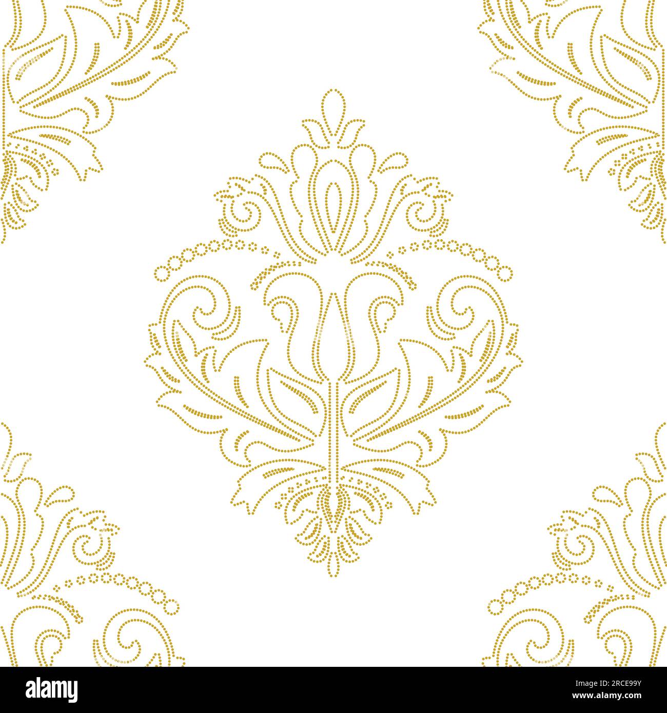 Orient vector classic pattern. Seamless golden and white background ...
