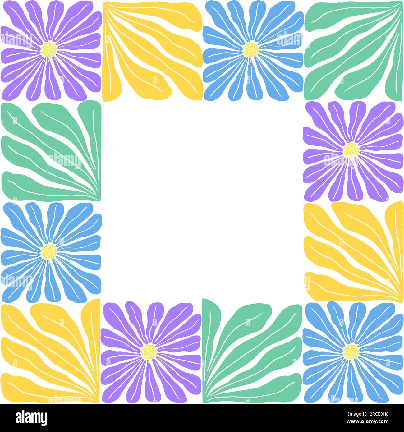 Colorful floral frame Stock Vector Image & Art - Alamy