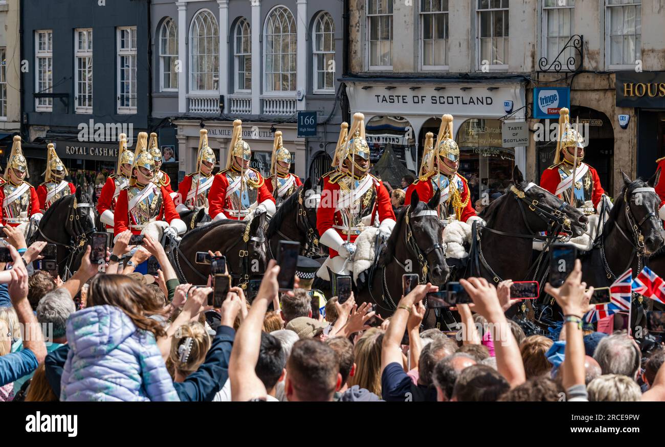 Crowd watching Royal Guard parade, Service of Thanksgiving for Charles ...