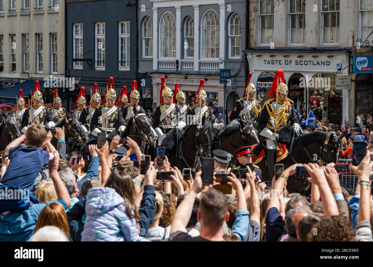 Crowd watching Royal Guard parade, Service of Thanksgiving for Charles ...