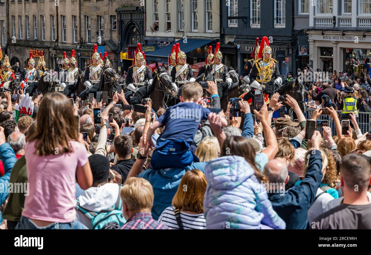 Crowd watching Royal Guard parade, Service of Thanksgiving for Charles ...