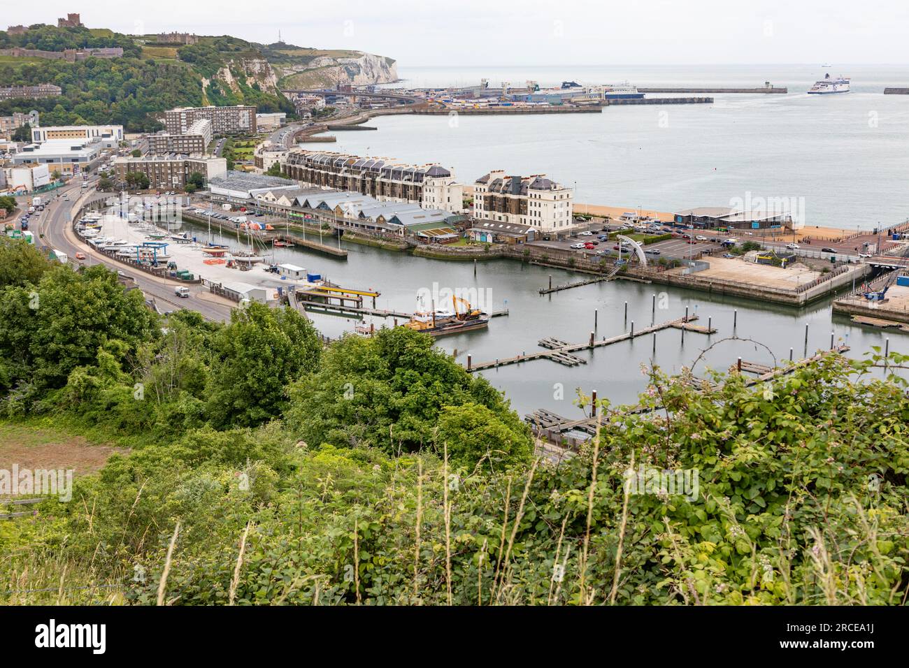 A high view of Dover marina and ferry terminal Stock Photo - Alamy