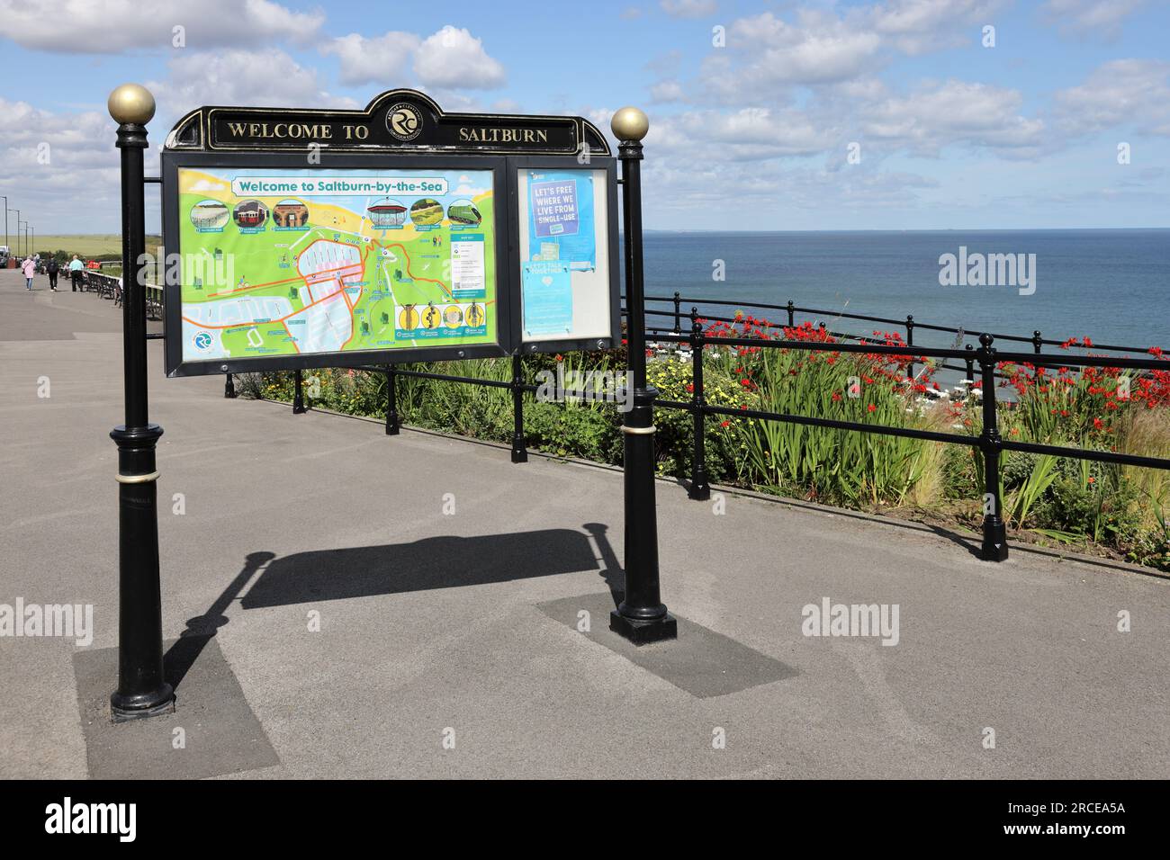 Welcome to Saltburn Sign next to the Fossil Gardens, Saltburn-by-the ...