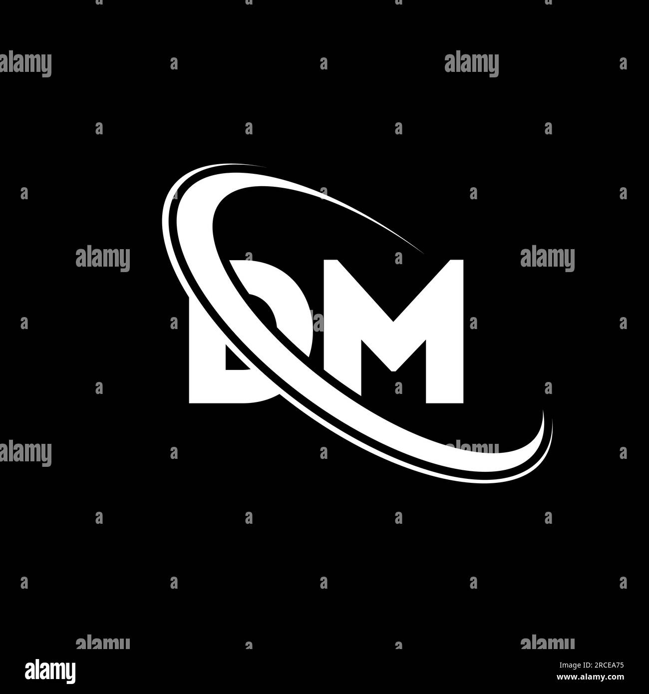 DM logo. D M design. White DM letter. DM/D M letter logo design. Initial letter DM linked circle ...