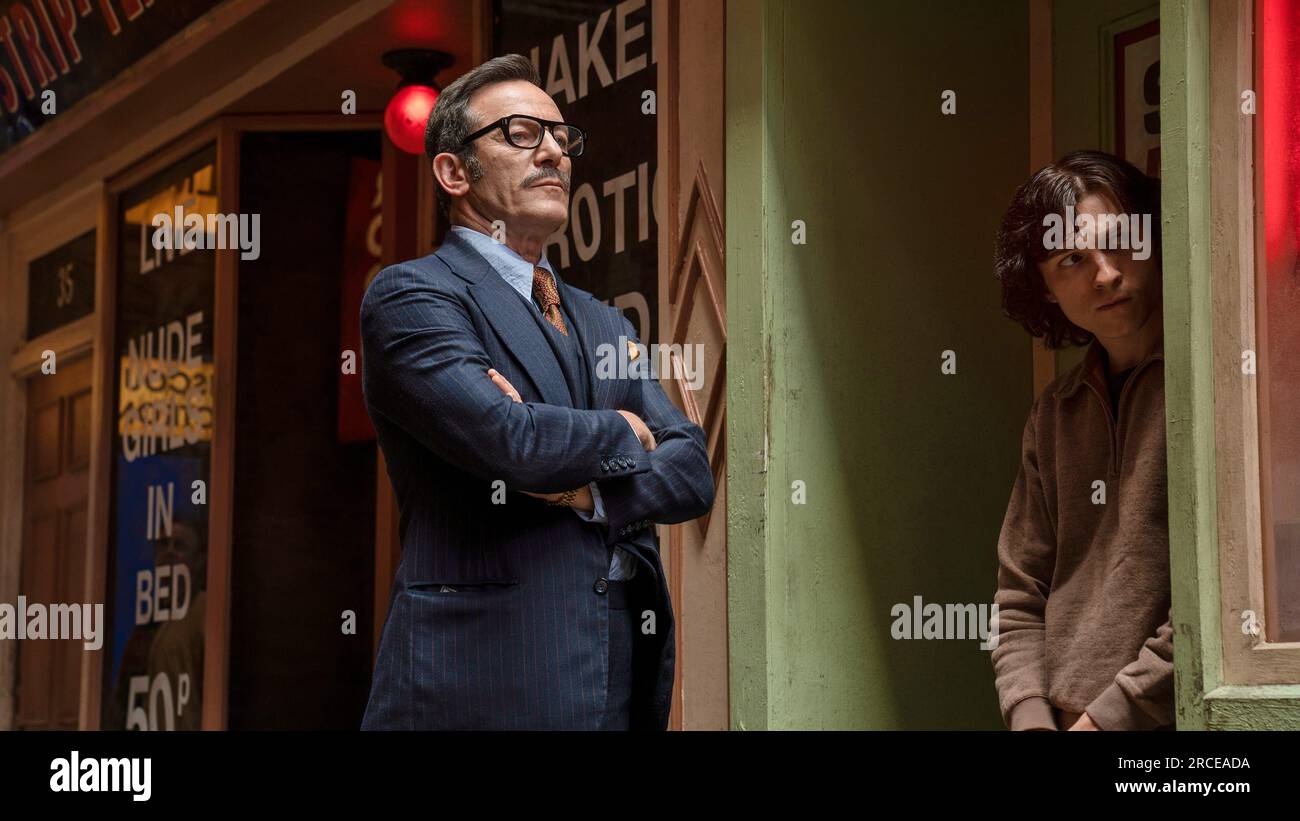 JASON ISAACS and TOM HOLLAND in THE CROWDED ROOM (2023), directed by ...