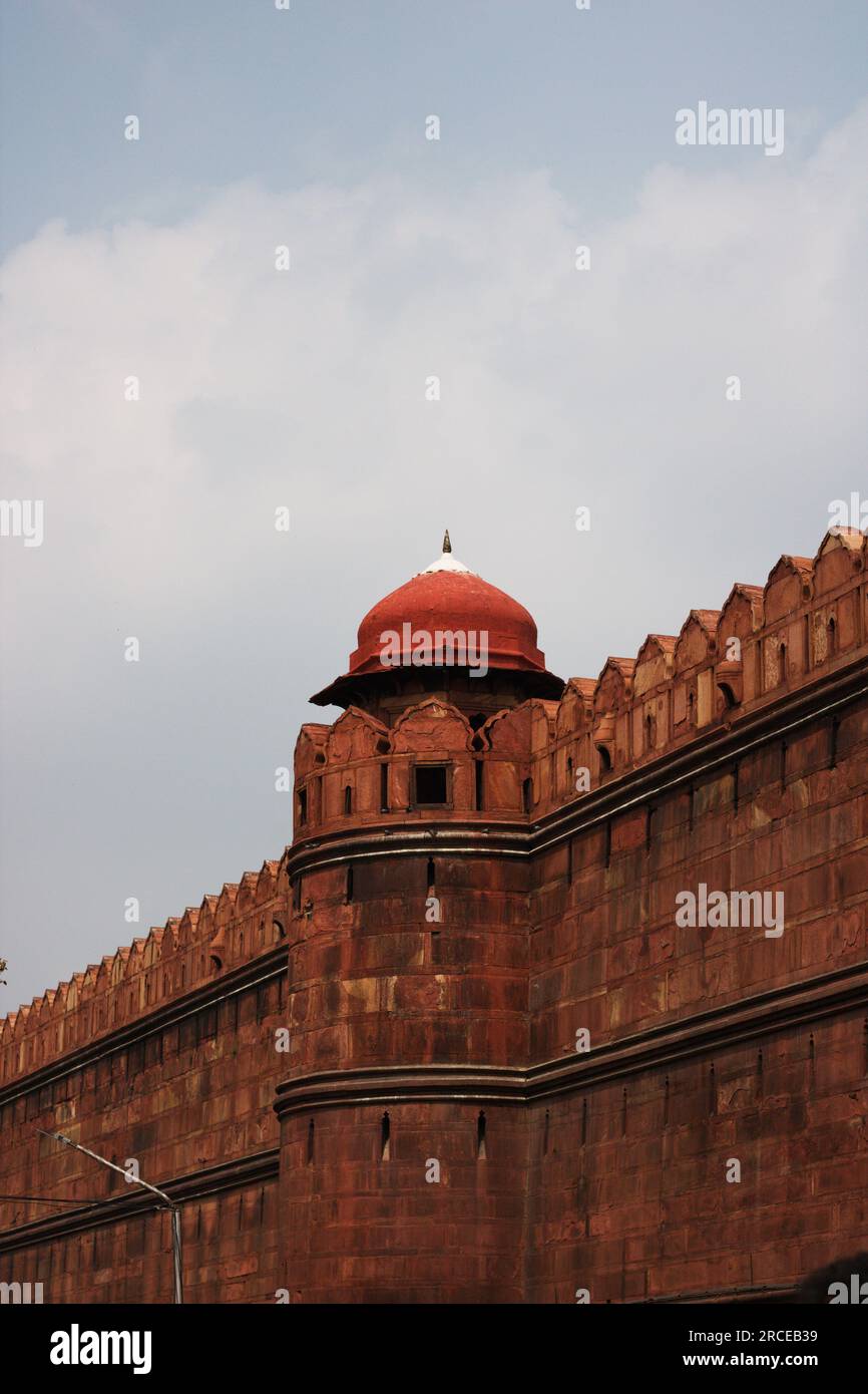 Red Fort Wall with a beautiful sky Stock Photo - Alamy