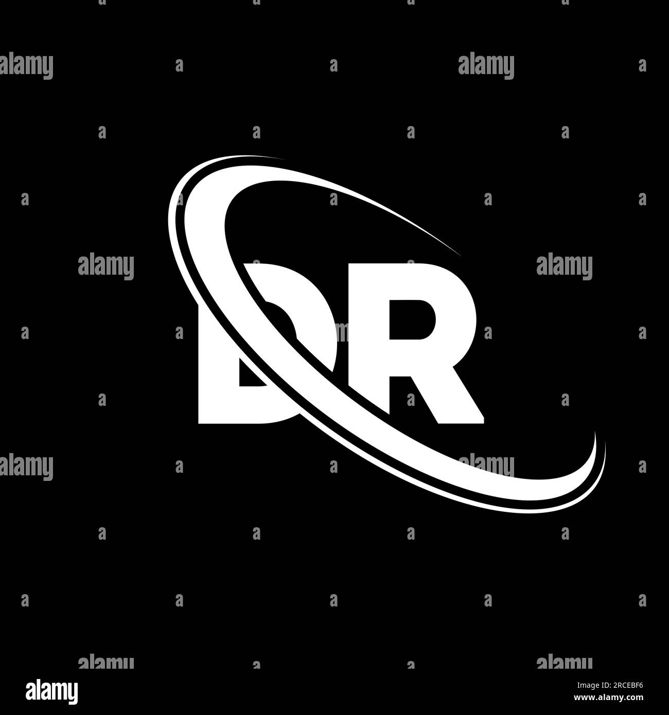 DR logo. D R design. White DR letter. DR/D R letter logo design. Initial letter DR linked circle ...