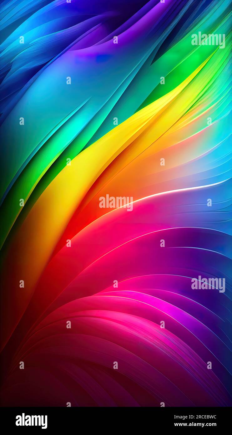 Vertical wallpaper with rainbow gradient colors. Ai generated Stock ...