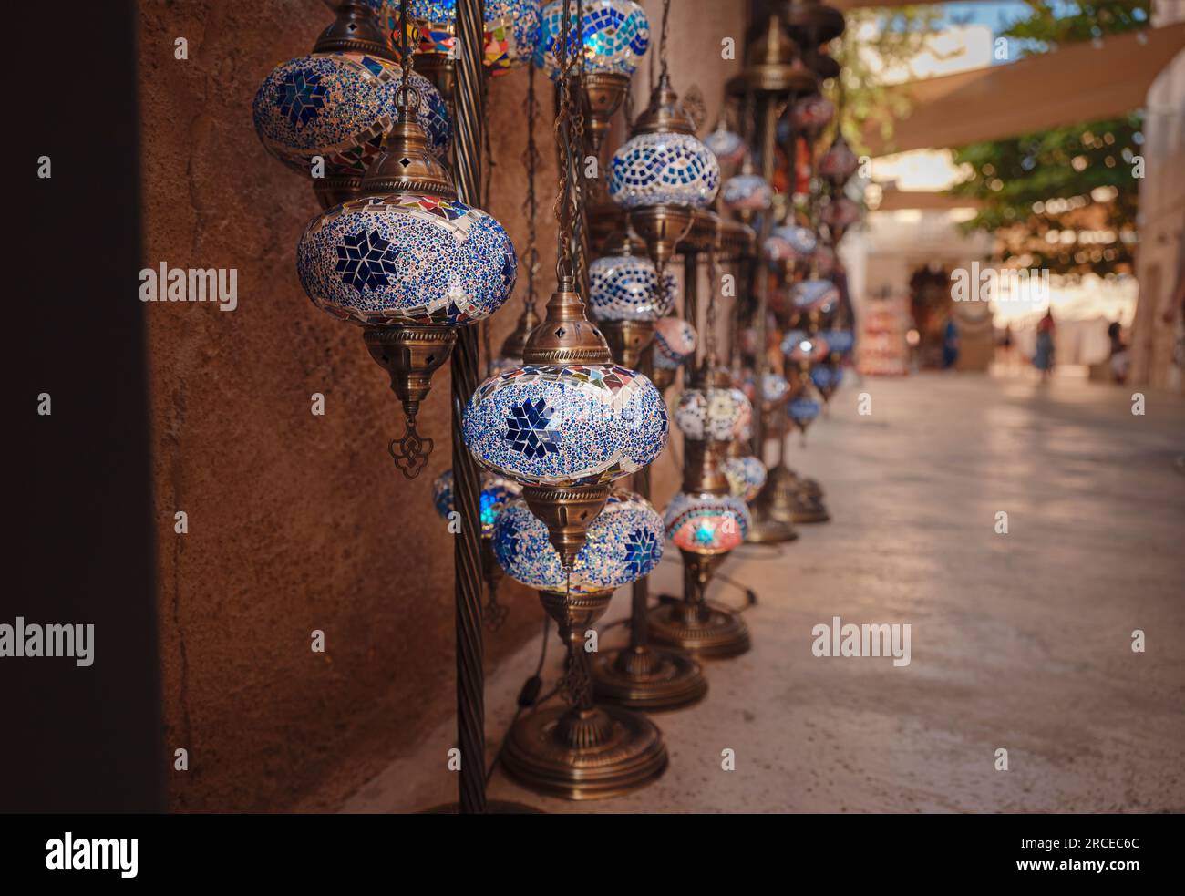 Al seef old historical district with traditional Arabic architecture ...