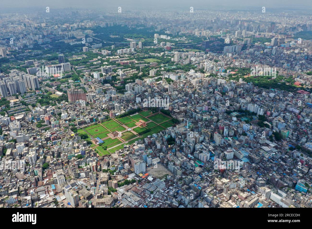 Dhaka, Bangladesh - July 14, 2023: The Bird's-eye view of Dhaka. It is ...