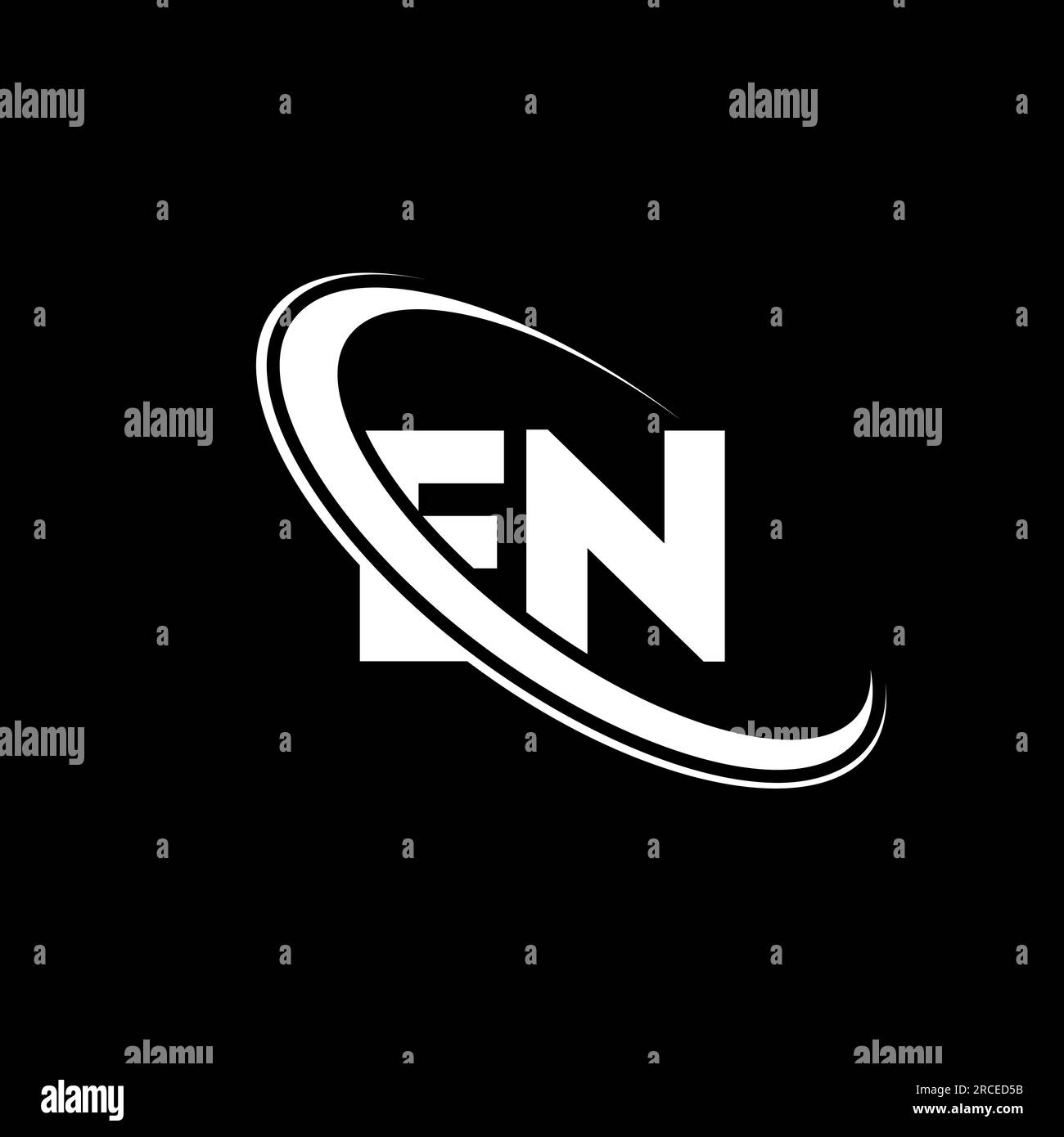 En letter logo Black and White Stock Photos & Images - Alamy