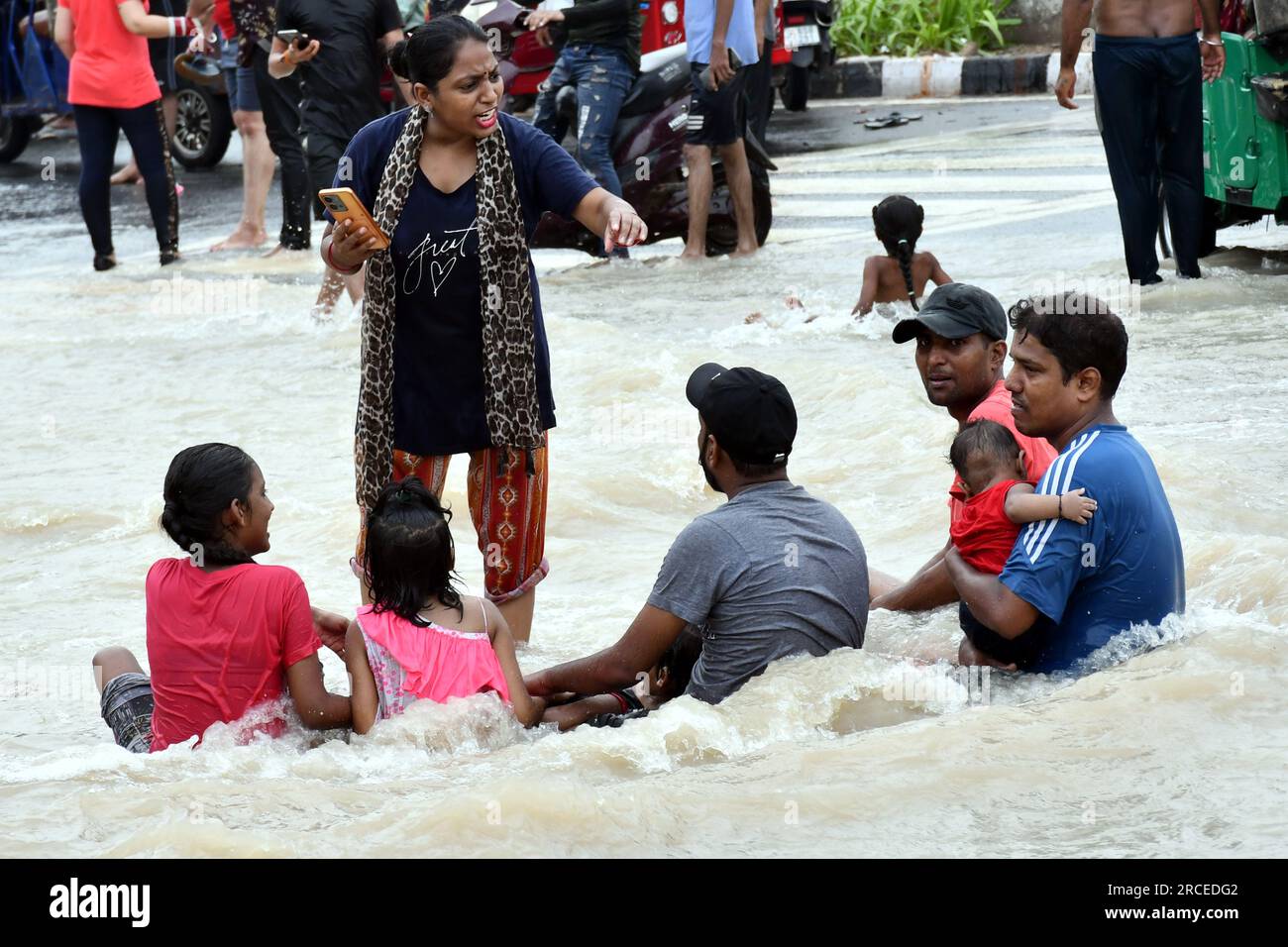 New Delhi, Delhi, India. 14th July, 2023. People enjoying, fun and ...