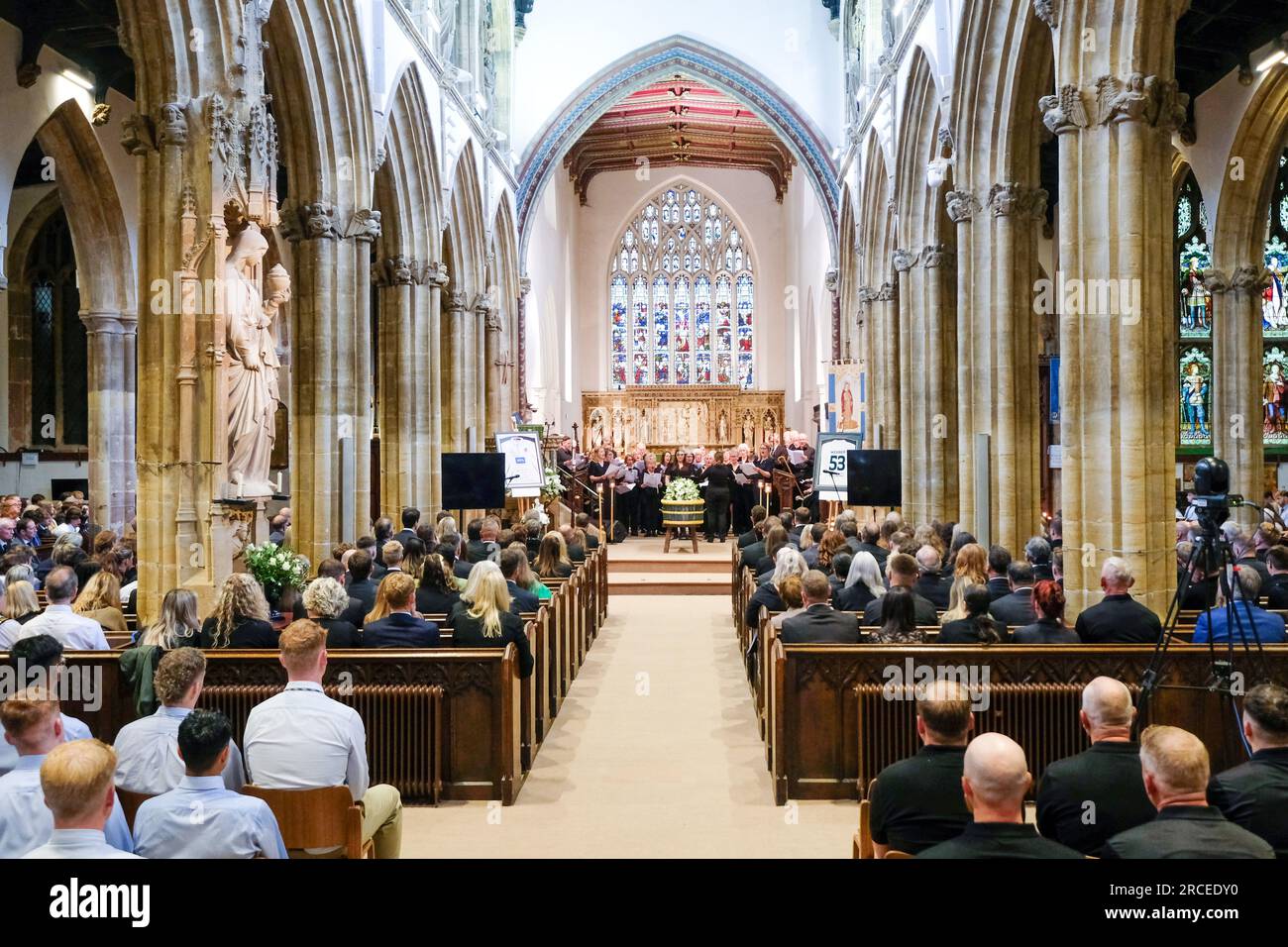 The funeral service for Barnaby Webber at Taunton Minster in Taunton ...