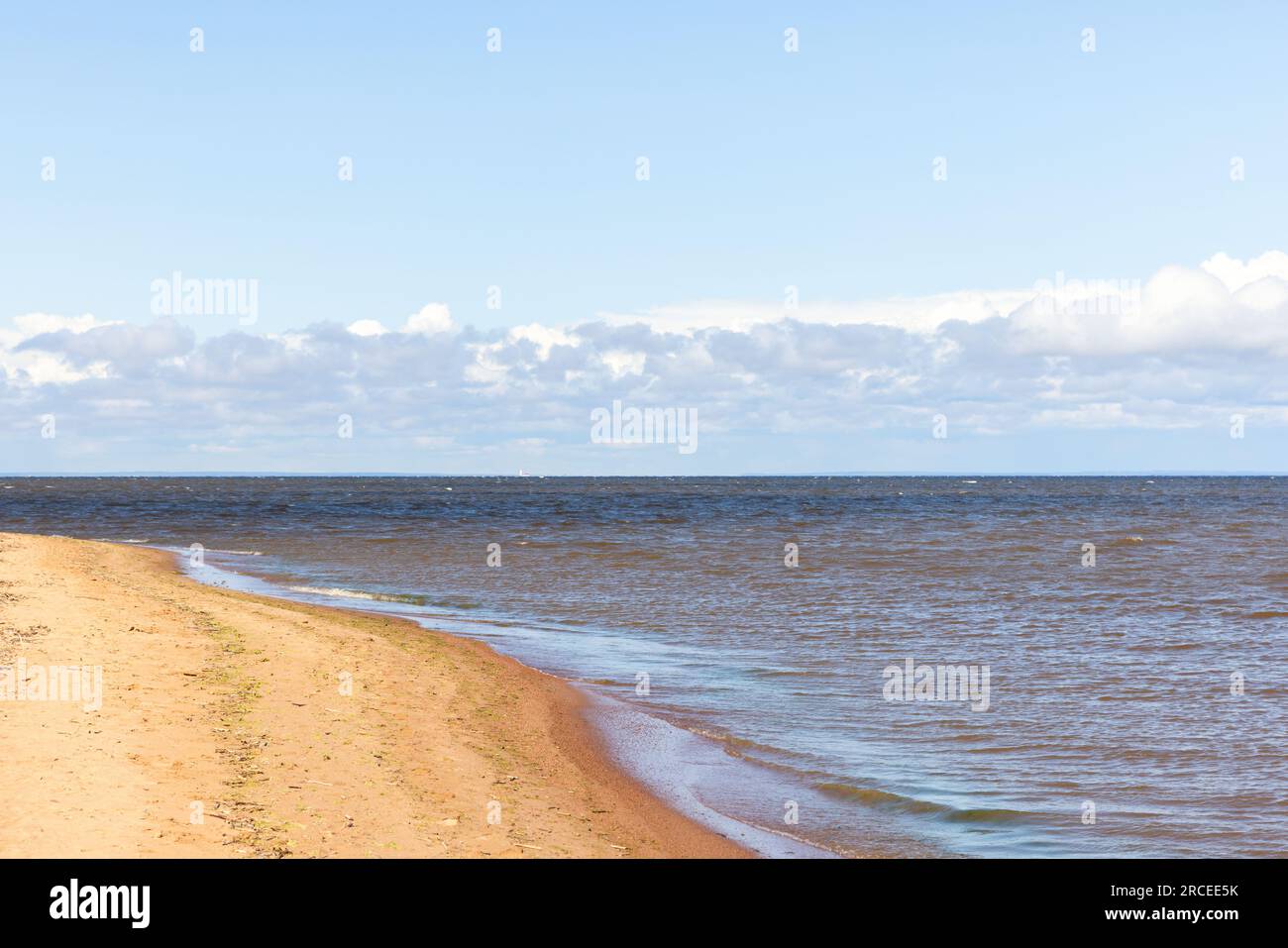Baltic sea coast. Natural landscape with sand and shore water under ...