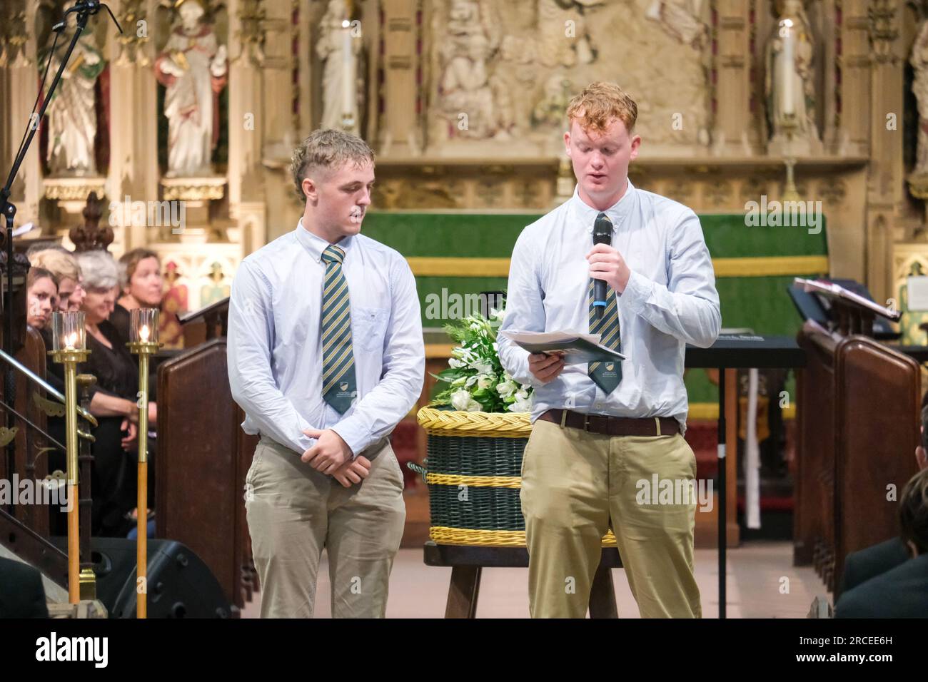 The funeral service for Barnaby Webber at Taunton Minster in Taunton ...