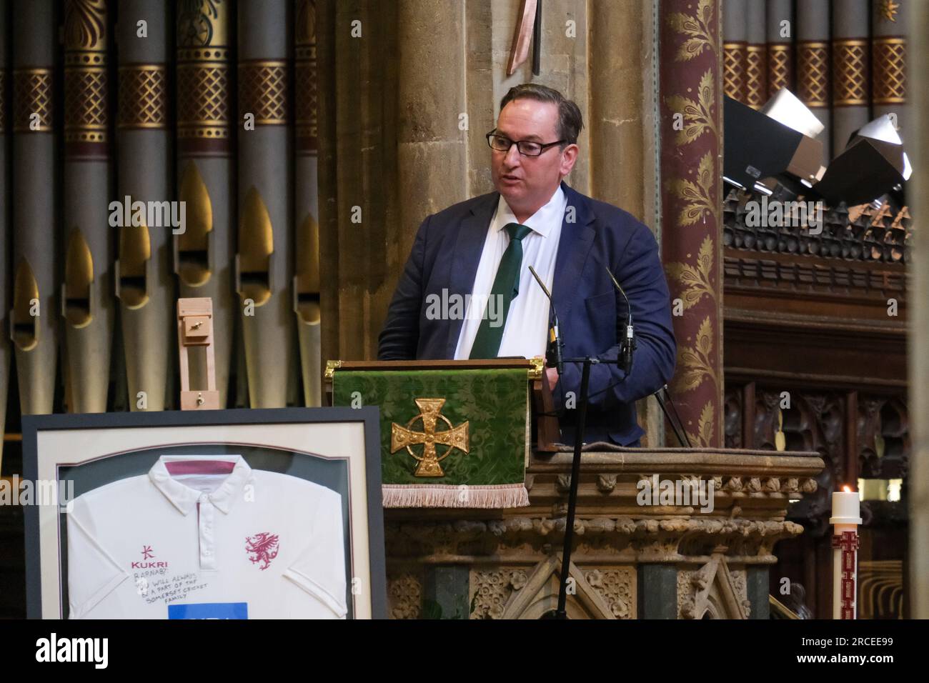 The funeral service for Barnaby Webber at Taunton Minster in Taunton ...