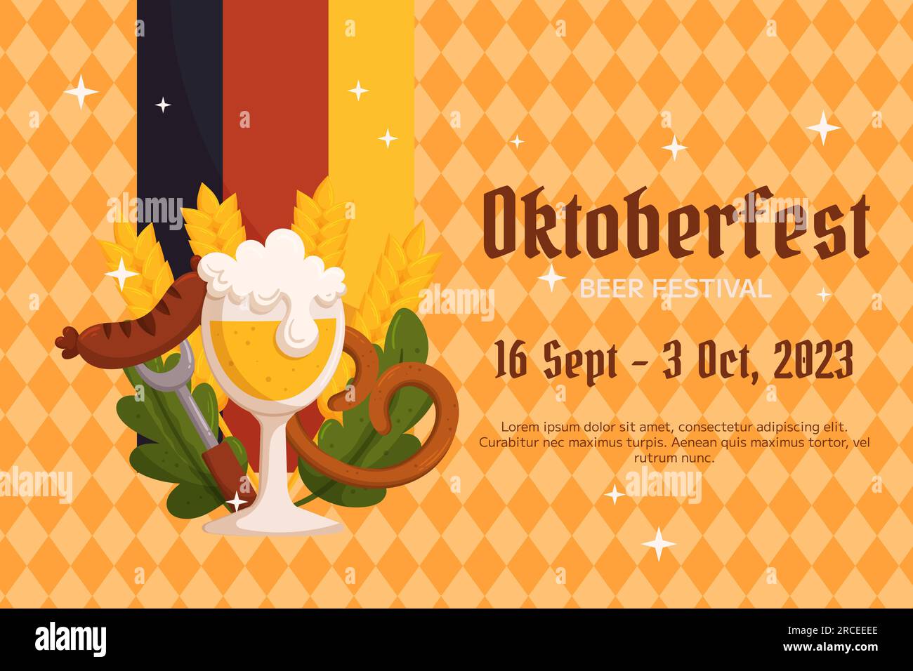 Oktoberfest German beer festival background. Design with glass of beer ...