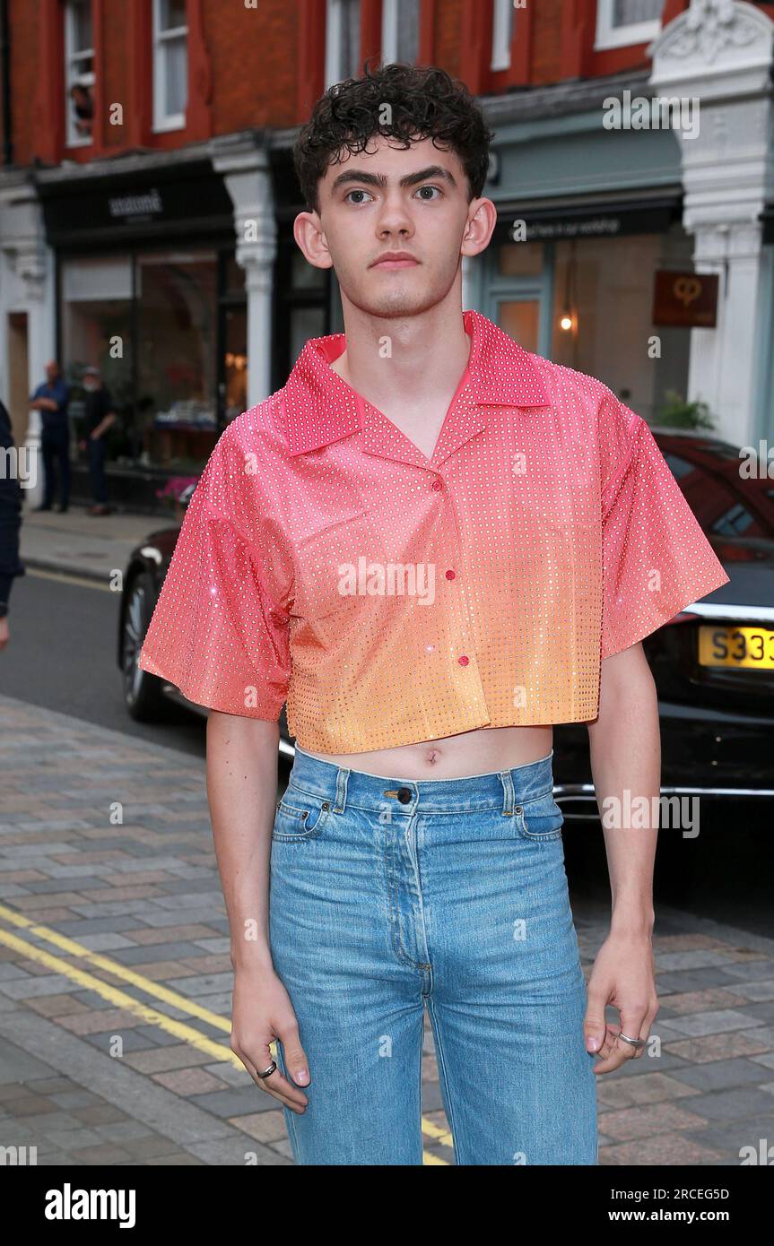 Joe Locke Arrives At The British Vogue X Self Portrait Summer Party At Chiltern Firehouse In