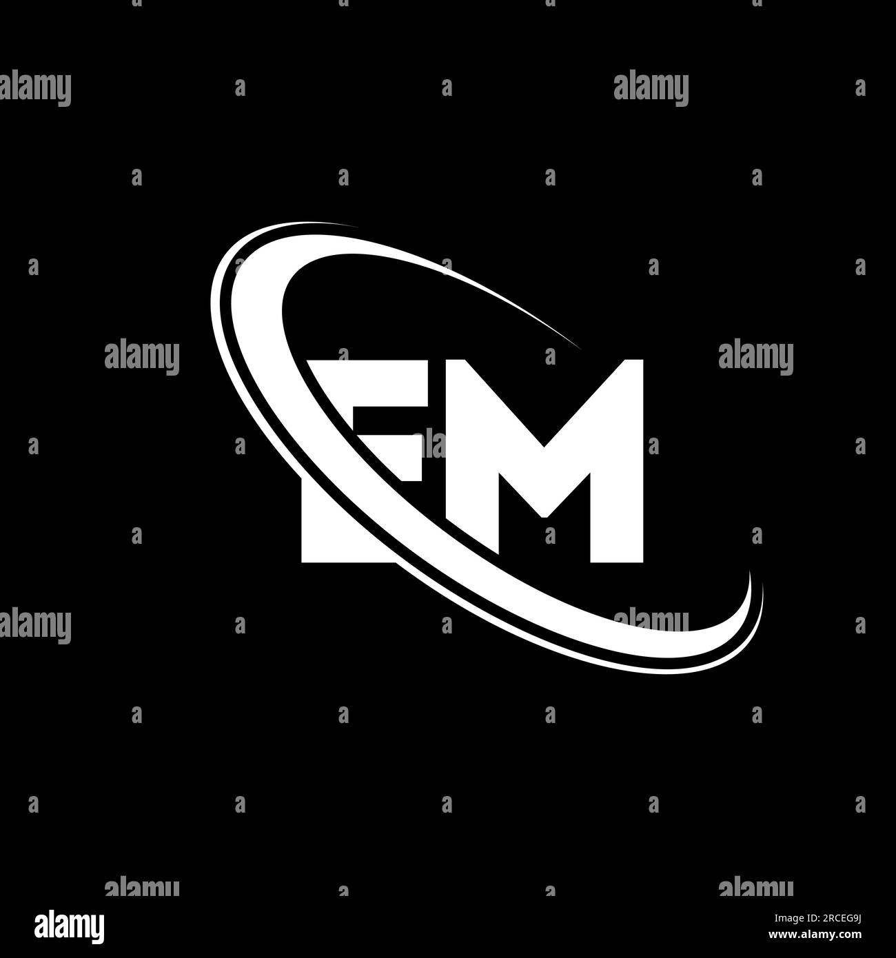 EM logo. E M design. White EM letter. EM/E M letter logo design ...