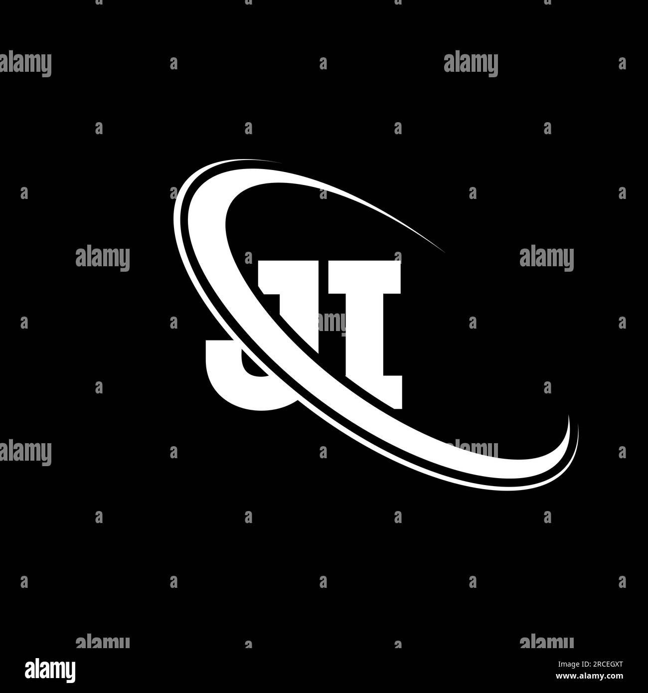 JI logo. J I design. White JI letter. JI/J I letter logo design ...