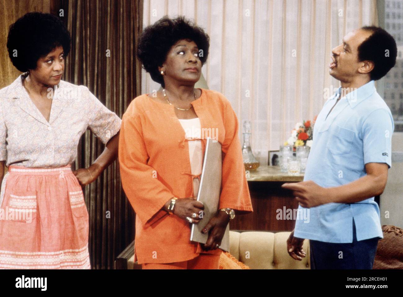 Marla Gibbs, Isabel Sanford, Sherman Hemsley, "The Jeffersons", circa ...