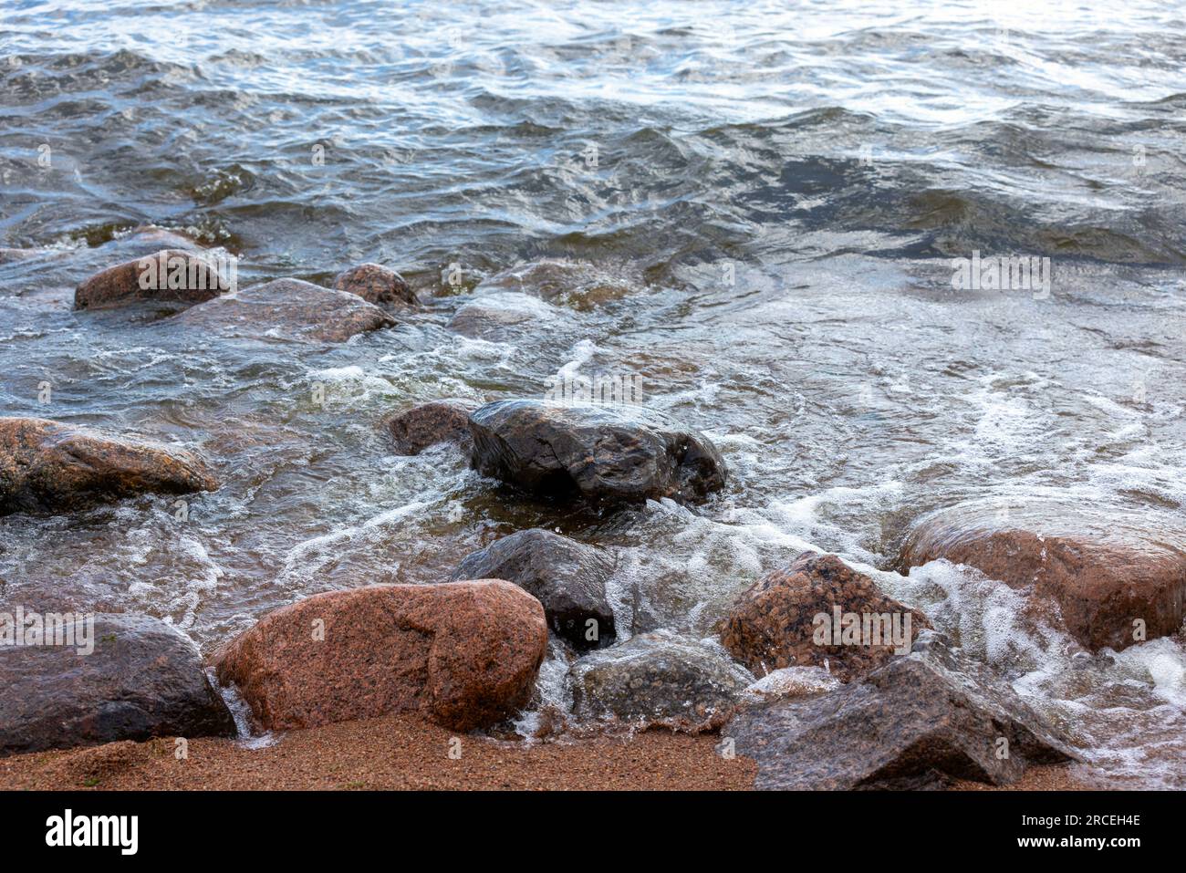 Sea shore water and wet coastal stones. Close-up natural photo Stock ...