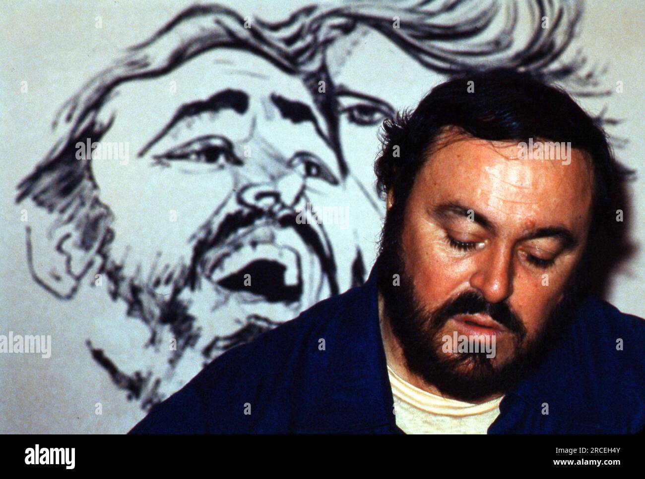 Luciano Pavarotti, Italian opera singer, during a press conference ...