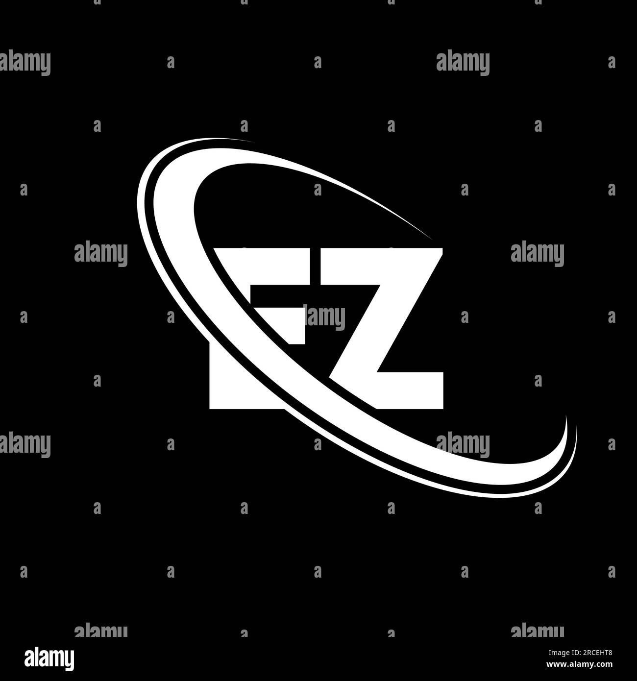 EZ logo. E Z design. White EZ letter. EZ/E Z letter logo design. Initial letter EZ linked circle ...