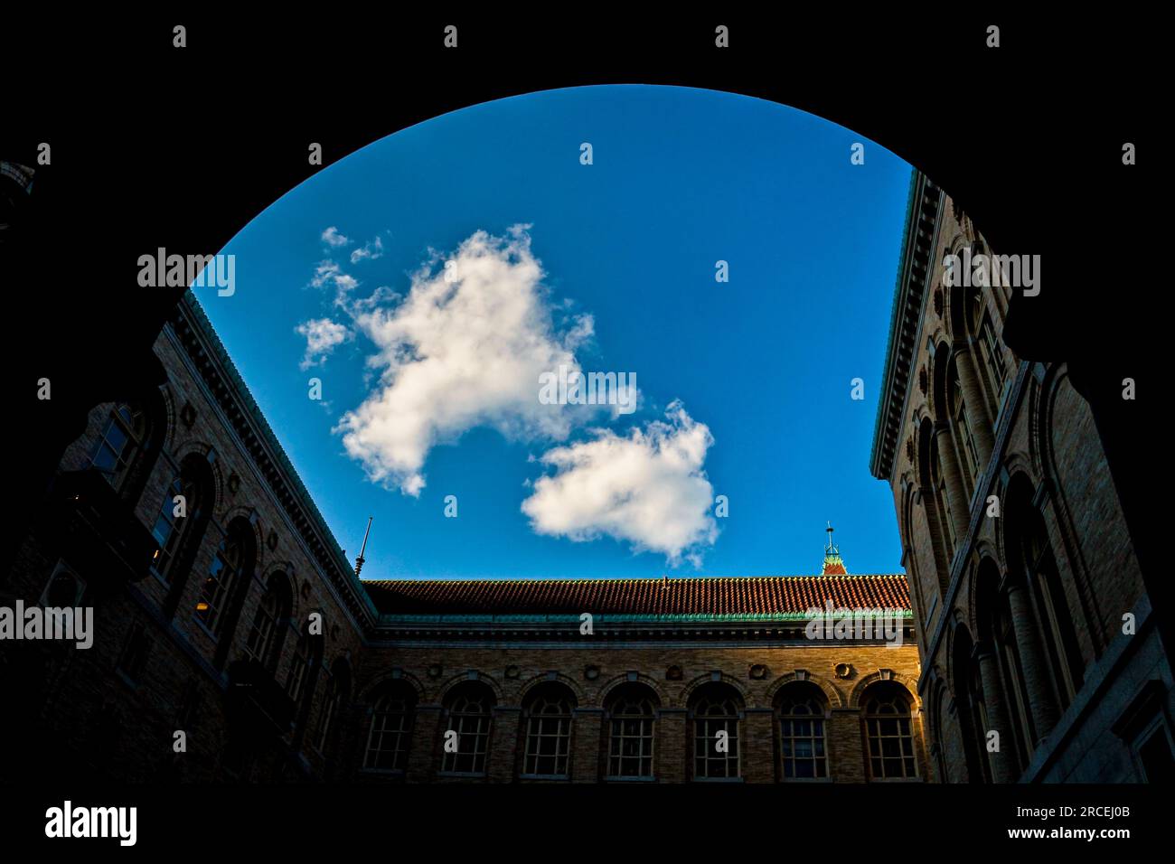 The Courtyard of The Boston Public Library McKim Building in Copley ...