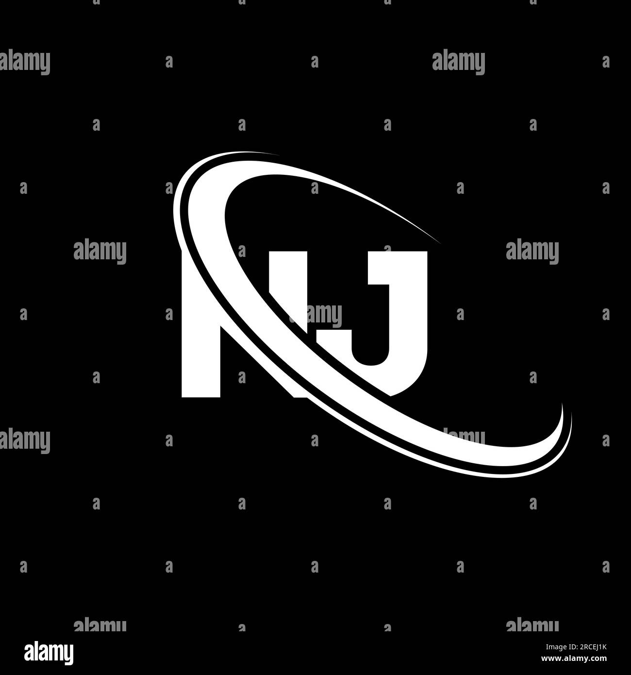 NJ logo. N J design. White NJ letter. NJ/N J letter logo design ...