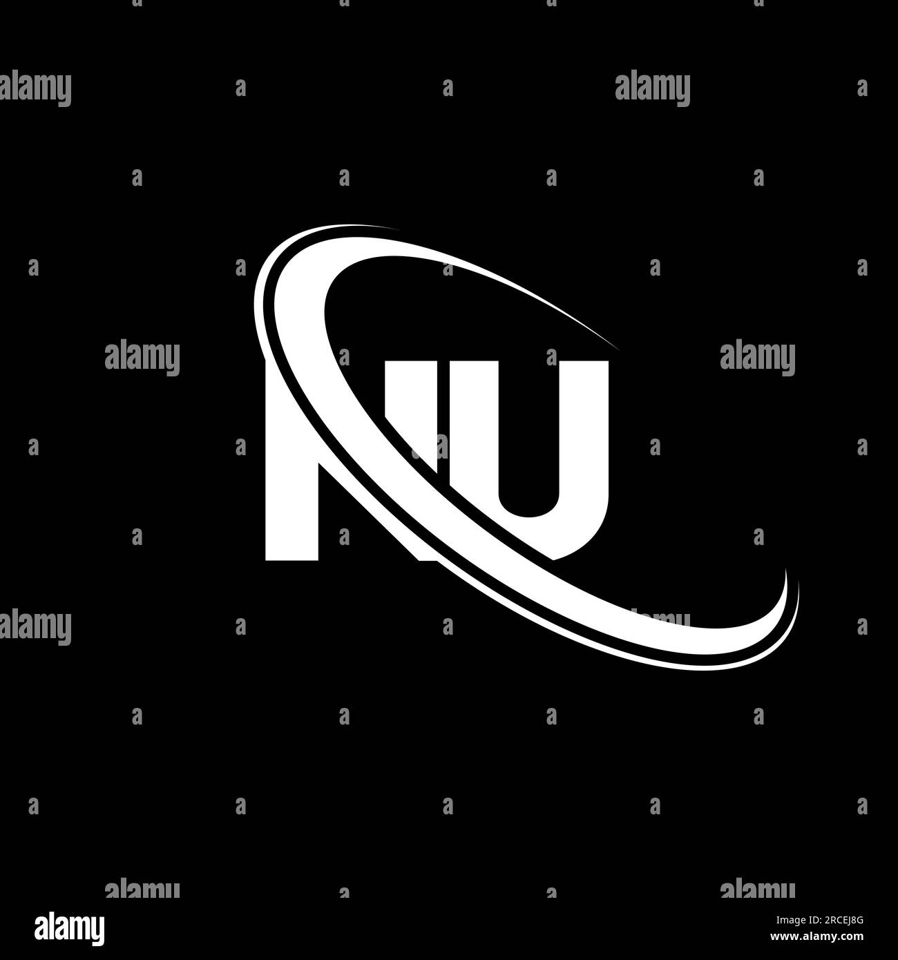 NU logo. N U design. White NU letter. NU/N U letter logo design ...