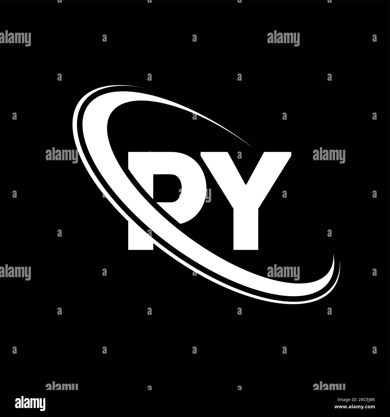 PY logo. P Y design. White PY letter. PY/P Y letter logo design. Initial letter PY linked circle ...