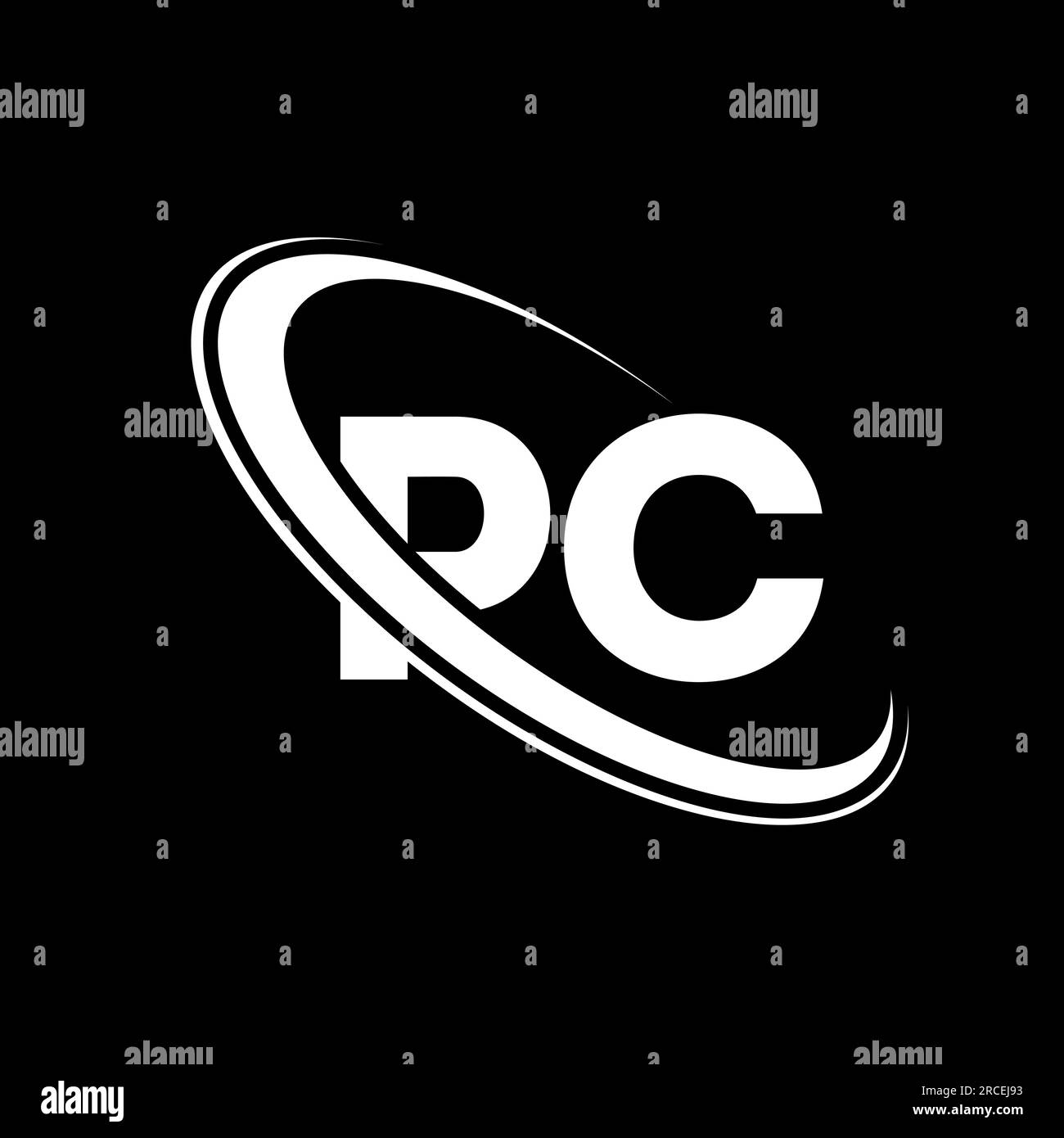 PC logo. P C design. White PC letter. PC/P C letter logo design. Initial letter PC linked circle ...