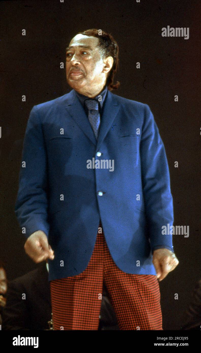 Duke Ellington, American band leader, during a performance at the Cine ...