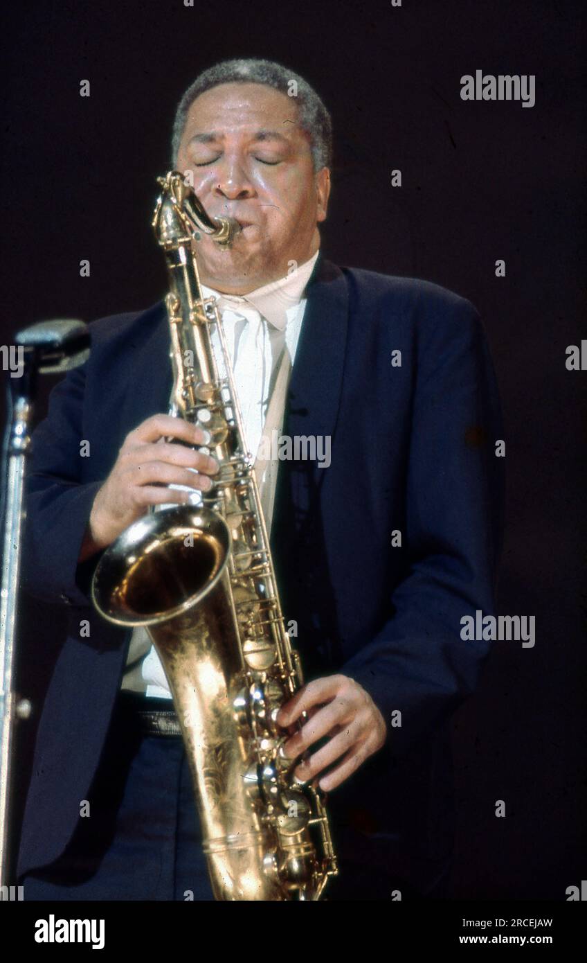 Harold Ashby, American tenor saxo player, during a Duke Ellington band ...